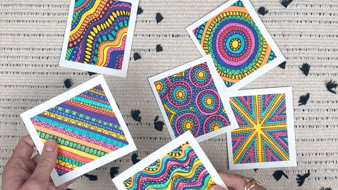 These Doodle Cards Are SO FUN To Make | Bright & Happy | Art Meditation ...