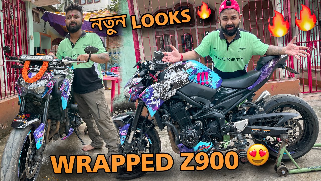 WRAPS DONE ON MY SUPERBIKE 🔥 | KAWASAKI Z900 😍 - YouTube