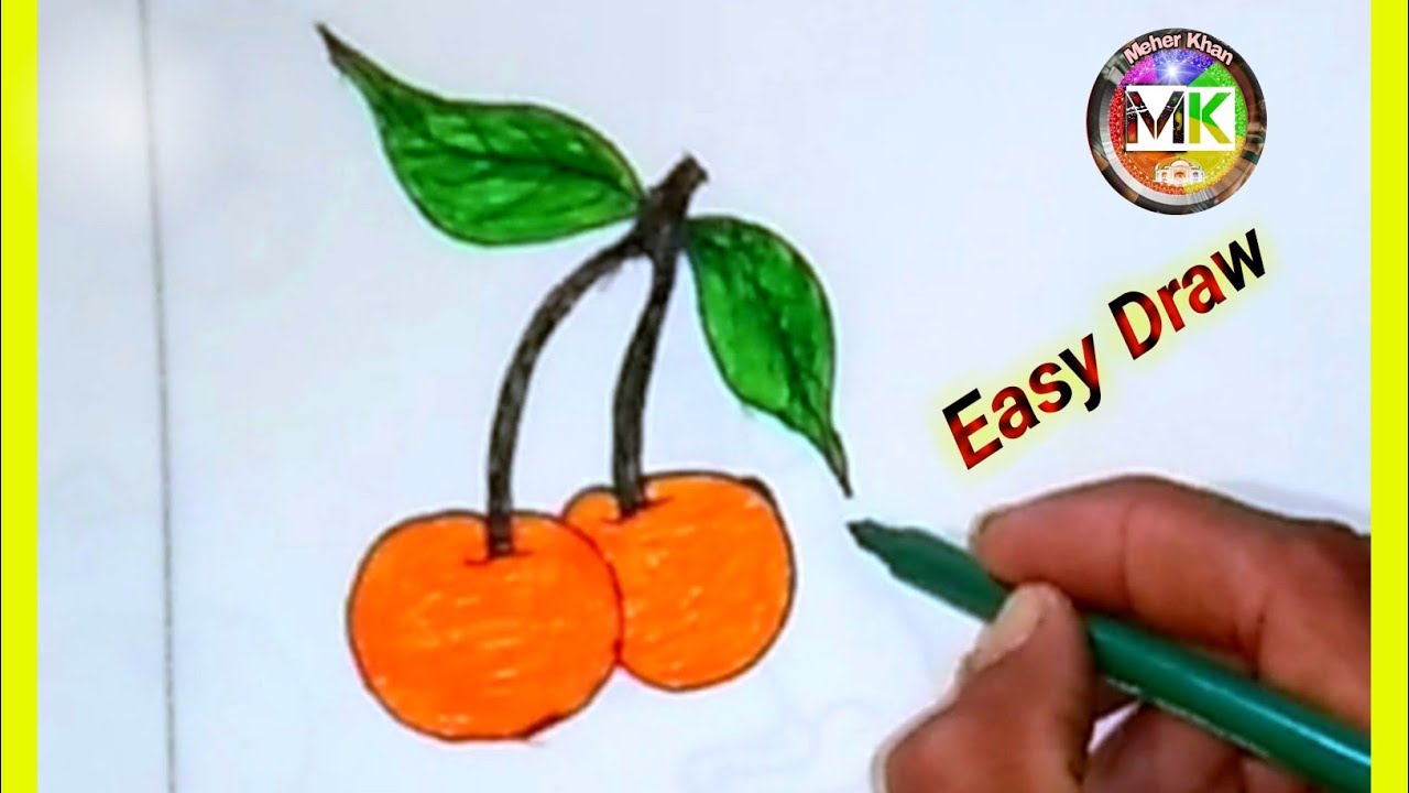 How To Draw CHERRY || (CHERRIES) Step by step ~🙏Mehrul art academy ...