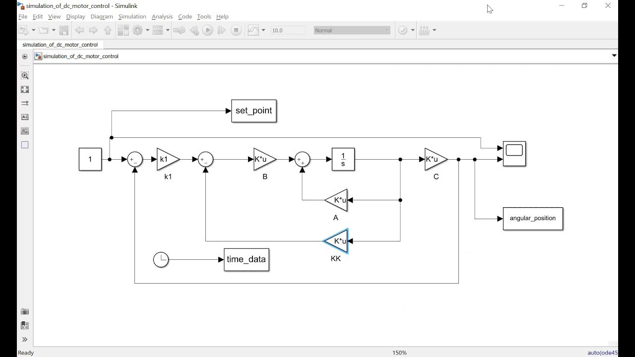 Simulink Matlab Angular Position DC Motor Control Using State Feedback - YouTube