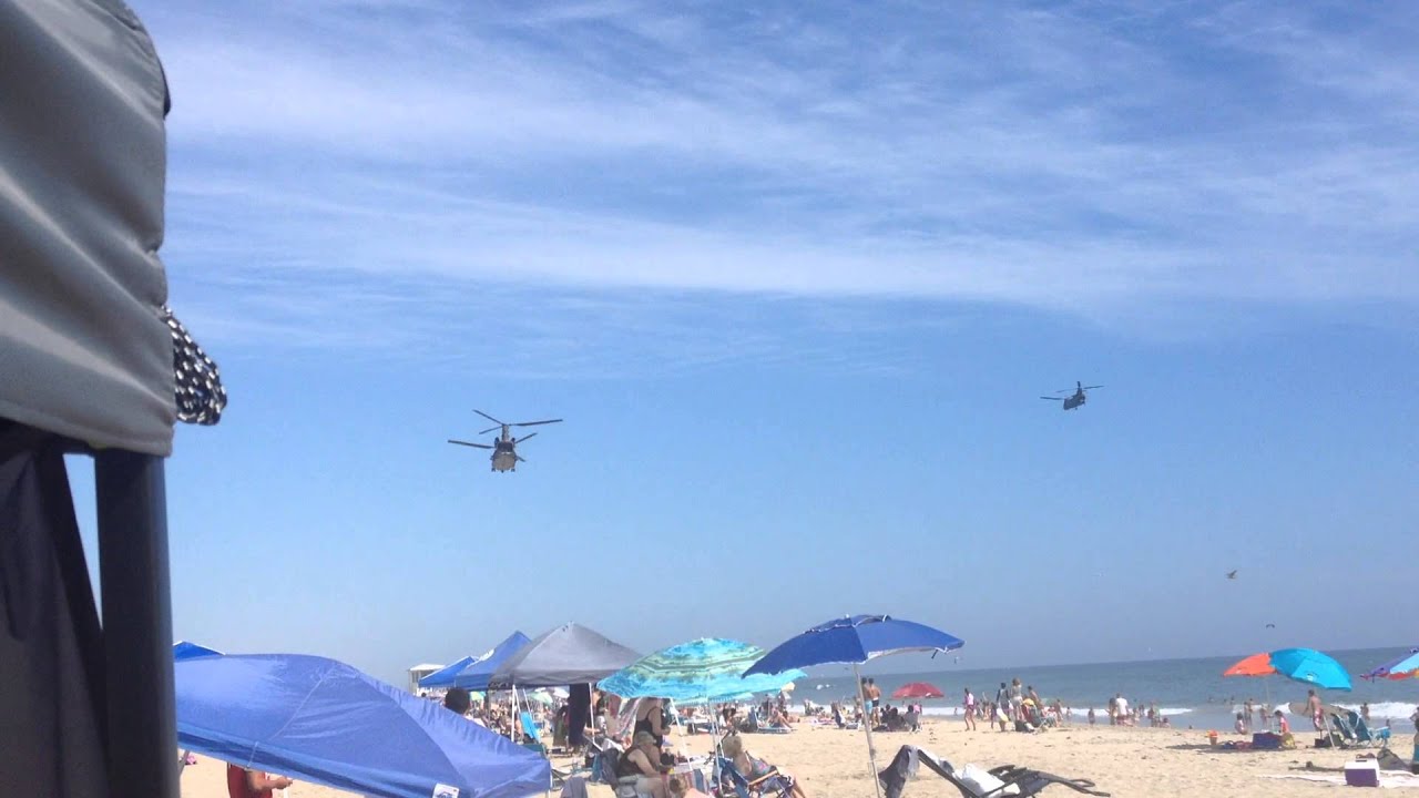 CH-47 Chinook over beach - YouTube