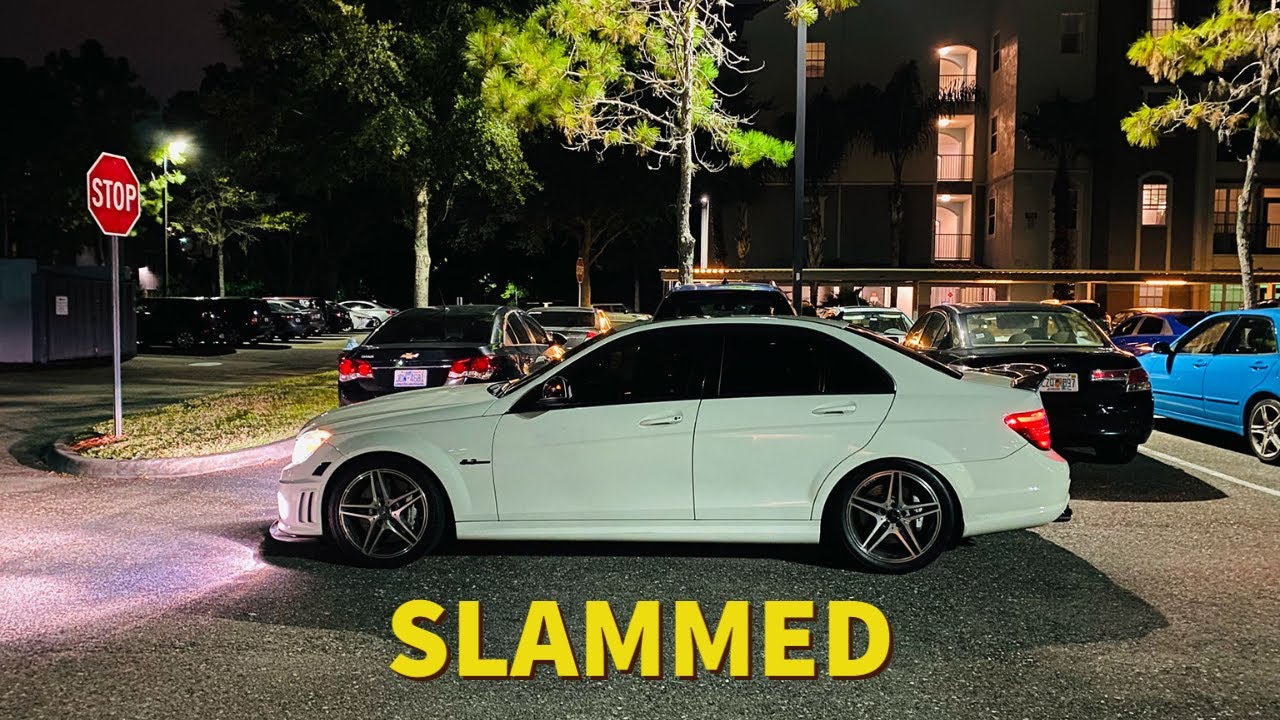 The C63 AMG gets SLAMMED!! #w204 #c63 - YouTube
