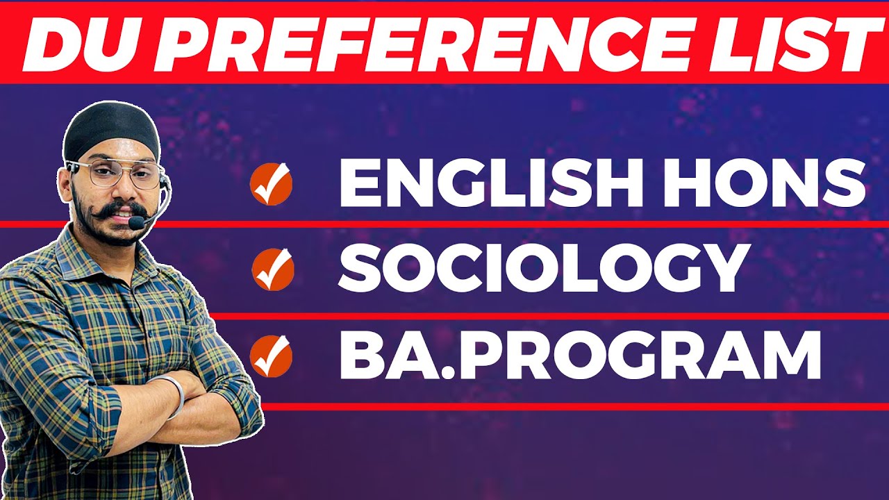 DU Preference List for BA Program & BA (H) English & Sociology | 100 % ...