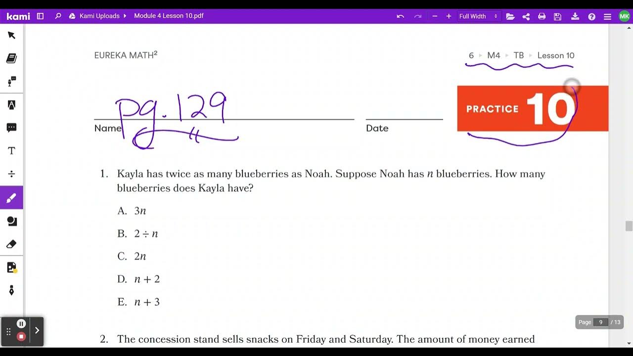 Eureka Squared - Grade 6 - Module 4 - Lesson 10 - YouTube