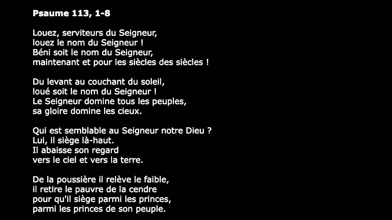 Psaume 113, 1-8 (14 mai 2014) - YouTube