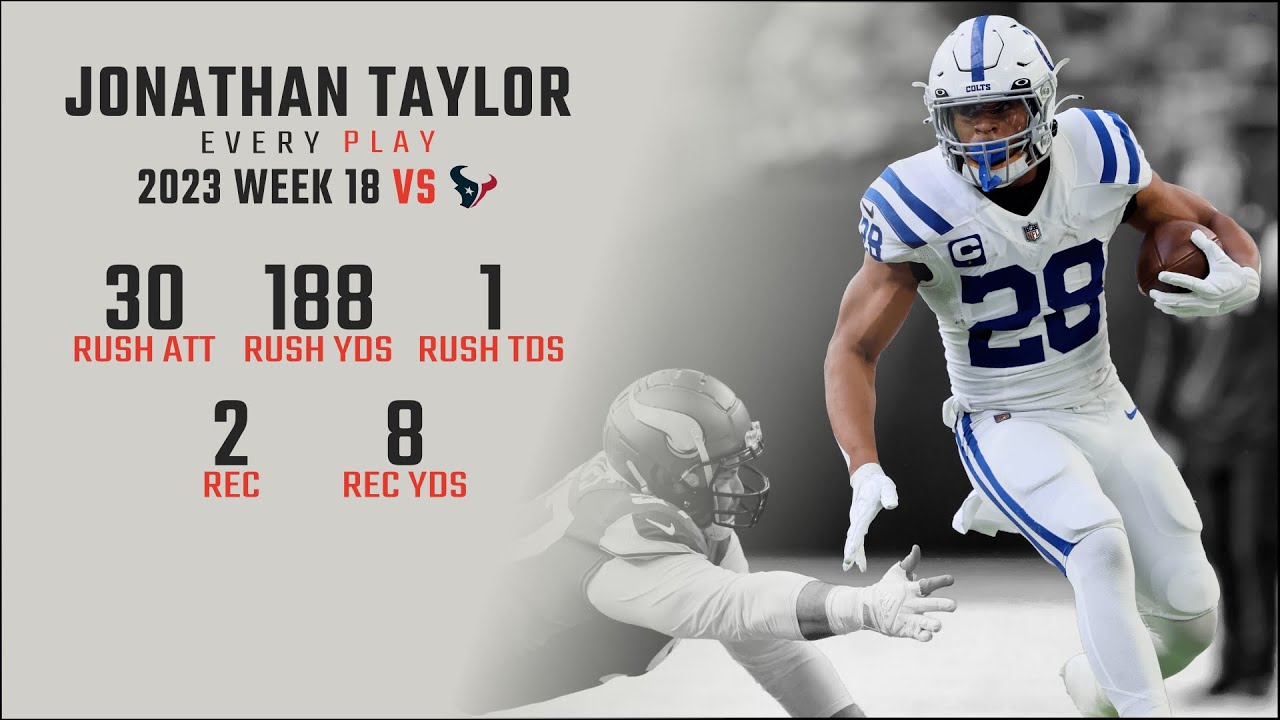 Jonathan Taylor Week 18 Replay: Every Run, Target, and Catch vs Houston ...