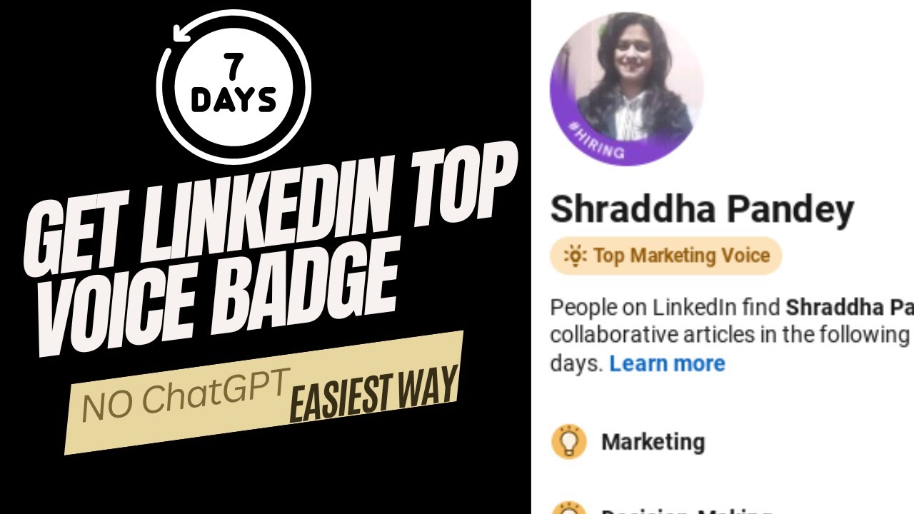 How to get LinkedIn Top Voice Badge in 7 days - YouTube
