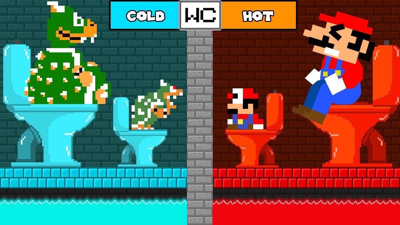 Toilet Prank: Mario and Bowser's Hot vs Cold Toilet Challenge | Game ...