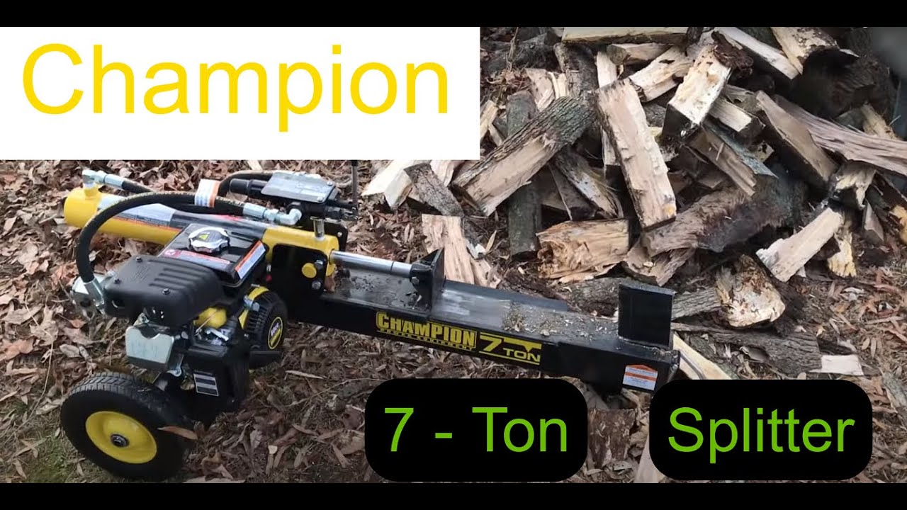 Champion 7 ton log splitter BUILD and REVIEW - YouTube