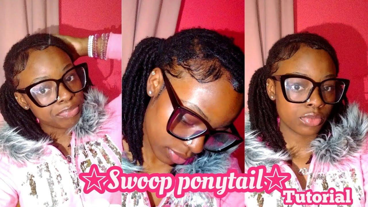 2 LOW PONYTAIL WITH A SWOOP ON MY LOCS tutorial - YouTube