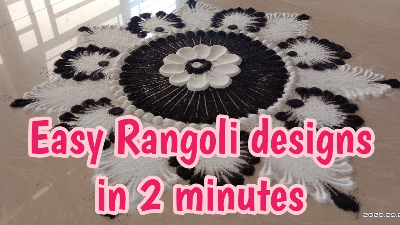 How To Create Rangoli Black and White colours ! - YouTube
