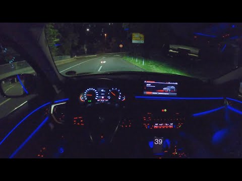2021 BMW 520i LIMOUSINE 184 PS NIGHT POV AUTOBAHN DRIVE A3 WUERZBURG (60 FPS)