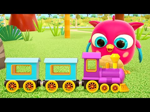 The train song for babies! Down by the station nursery rhymes and baby songs with Hop Hop the Owl.