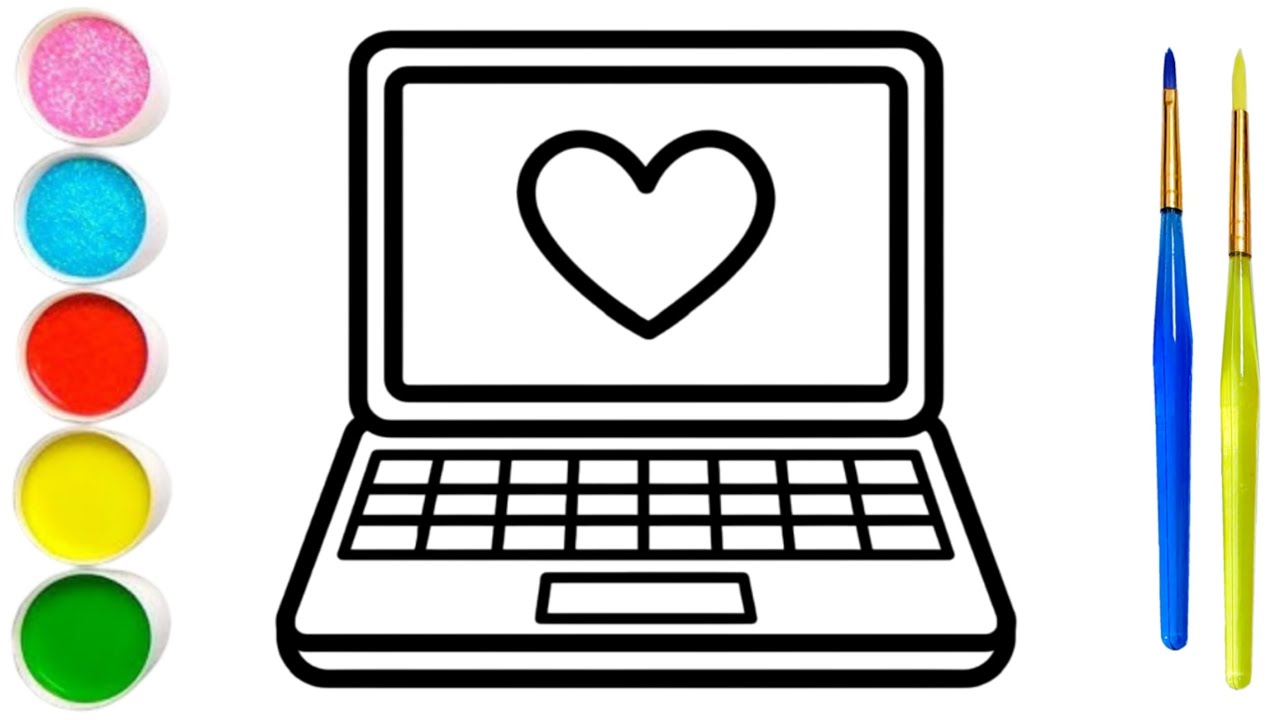 How to draw a Laptop very simple | Step by Step | Drawing Drawing ...