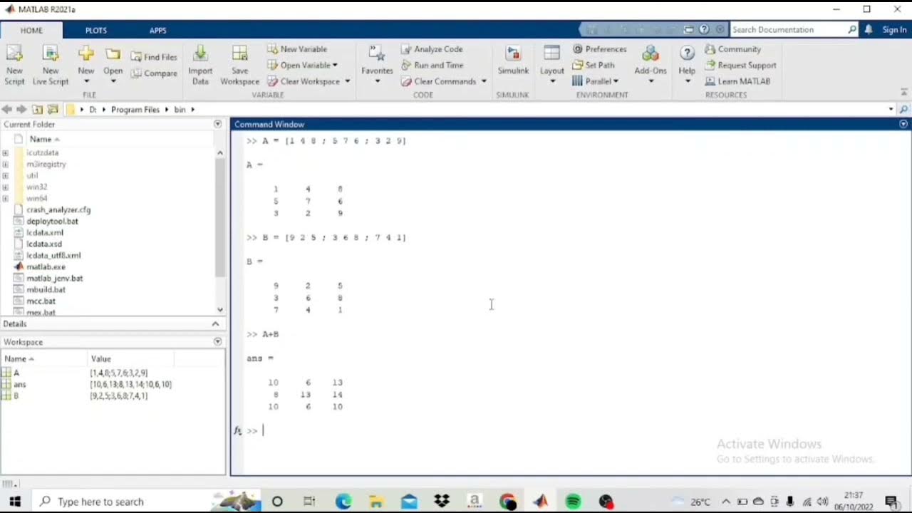 Menyelesaikan Soal Matriks Menggunakan Matlab - YouTube