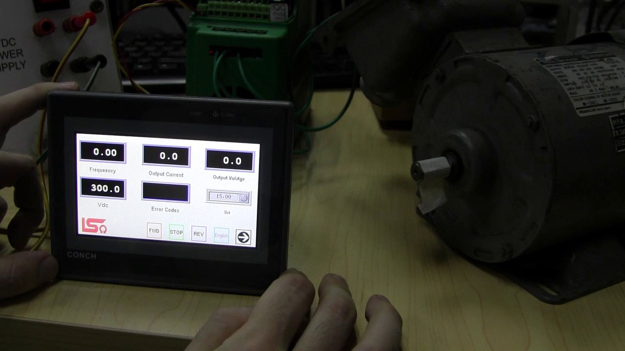 RS-485 Modbus Control using Conch HMI and LS650M Inverter - YouTube