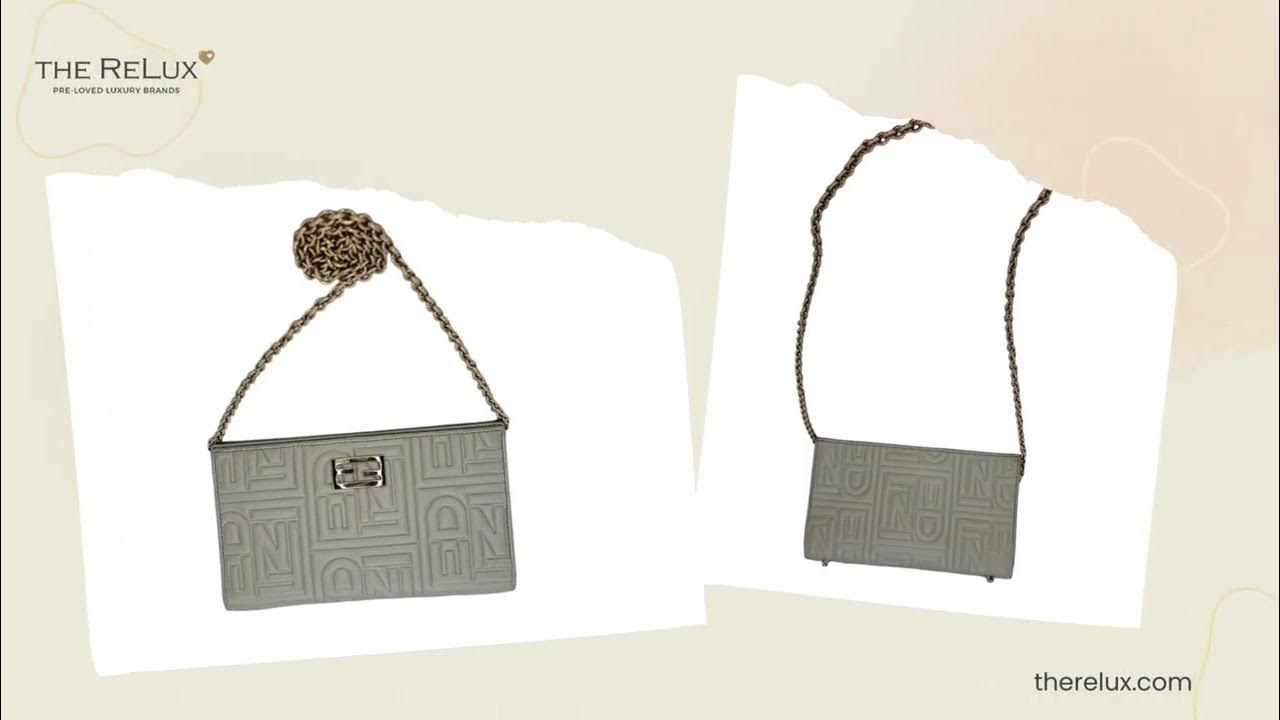 Fendi Vintage Nappa Logo Wallet on Chain Metallic Silver | The Relux - YouTube