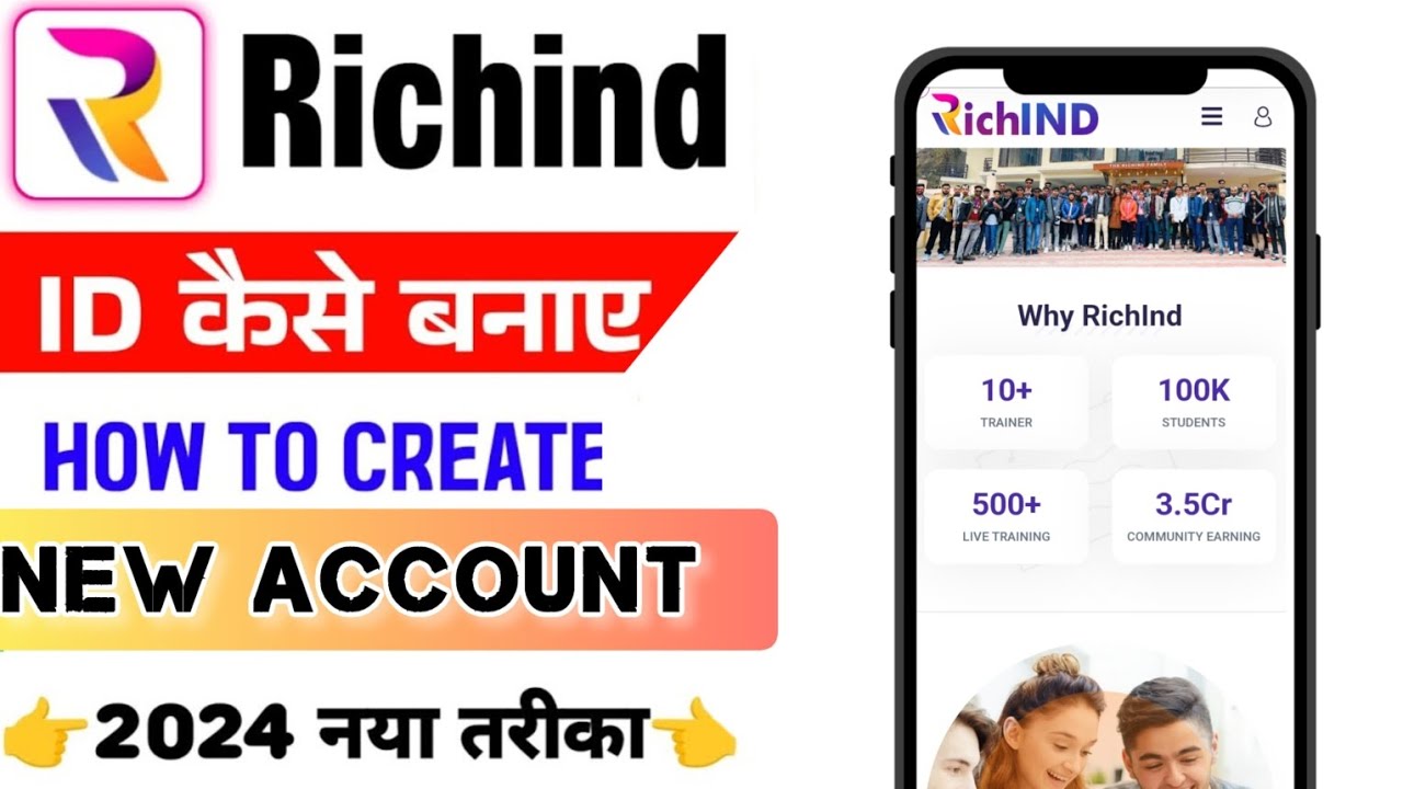 How to create new account from Richind application | Daily-Earning new ...