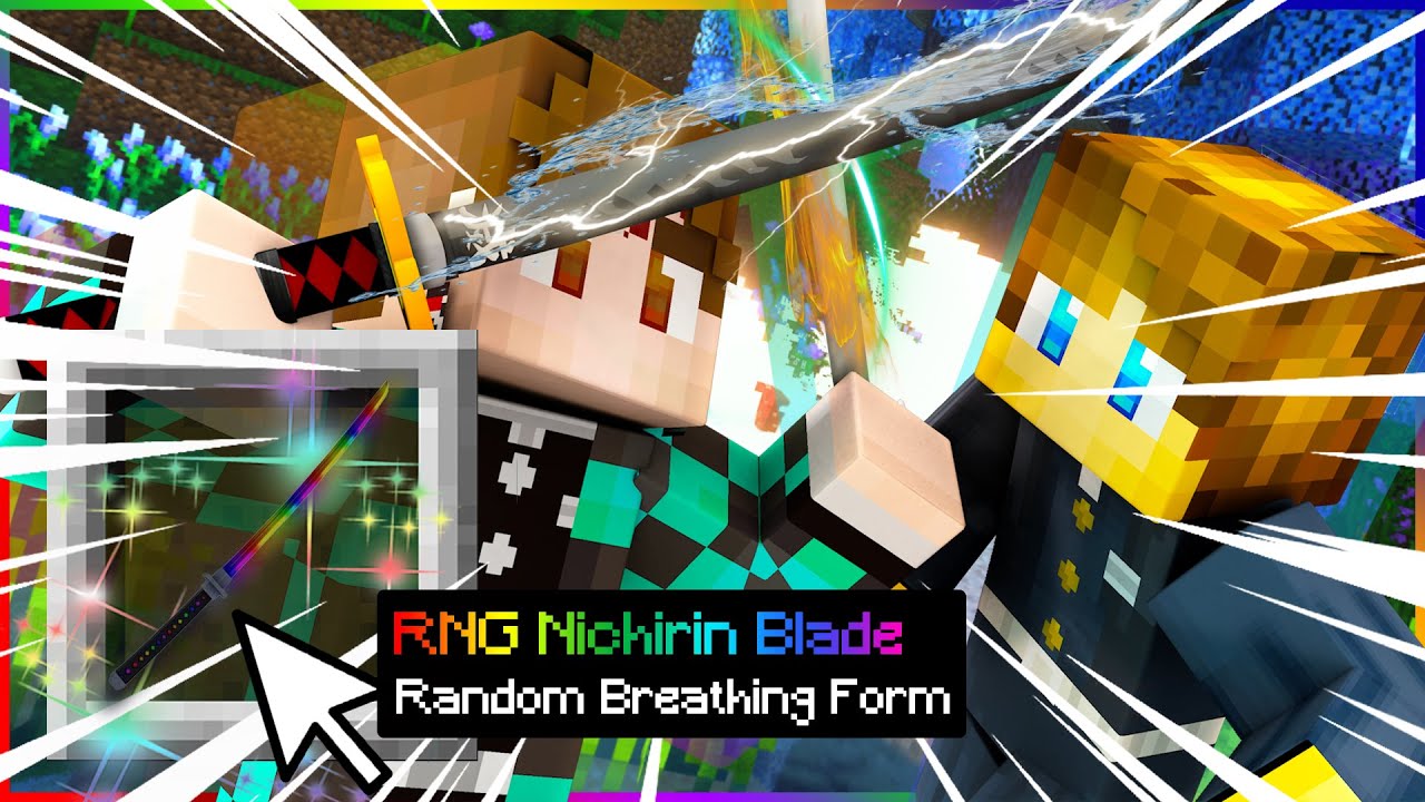 USING THE RANDOM LUCK NICHIRIN BLADE IN MINECRAFT DEMON SLAYER - YouTube