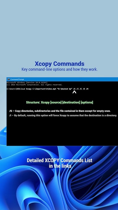 Mastering XCOPY Commands in Windows: A Comprehensive Guide - YouTube