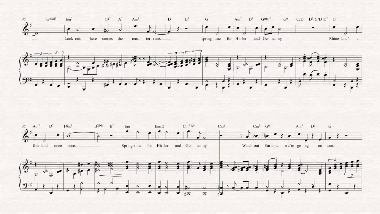 Violin - Springtime for Hitler -The Producers - Sheet Music, Chords ...