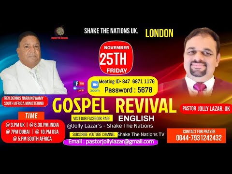 GOSPEL REVIVAL (ENGLISH).PASTOR JOLLY LAZAR .REV.DENNIES 25-11-2022 ...