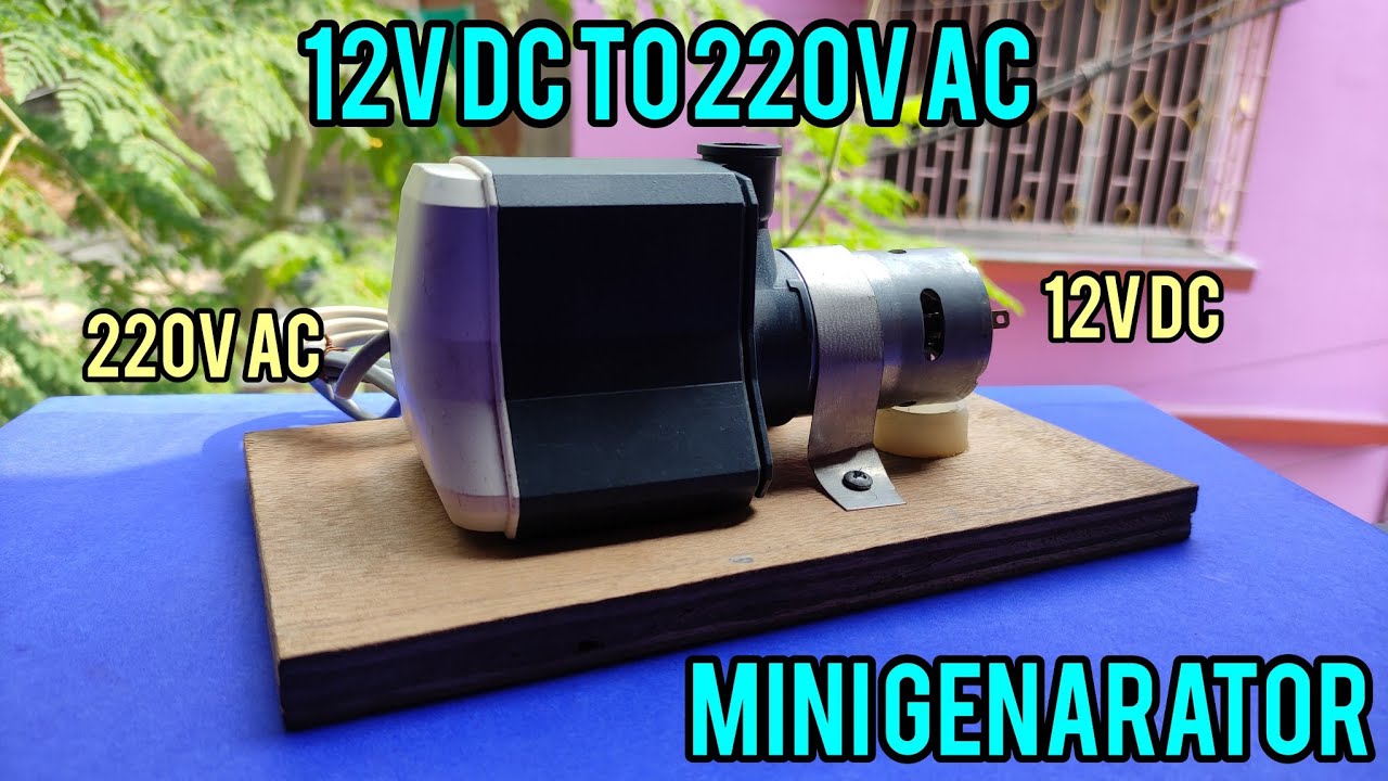 SIMPLE MINI 12V DC GENERATOR MAKEING COOLER PUMP 220V AC.@electron.402 ...