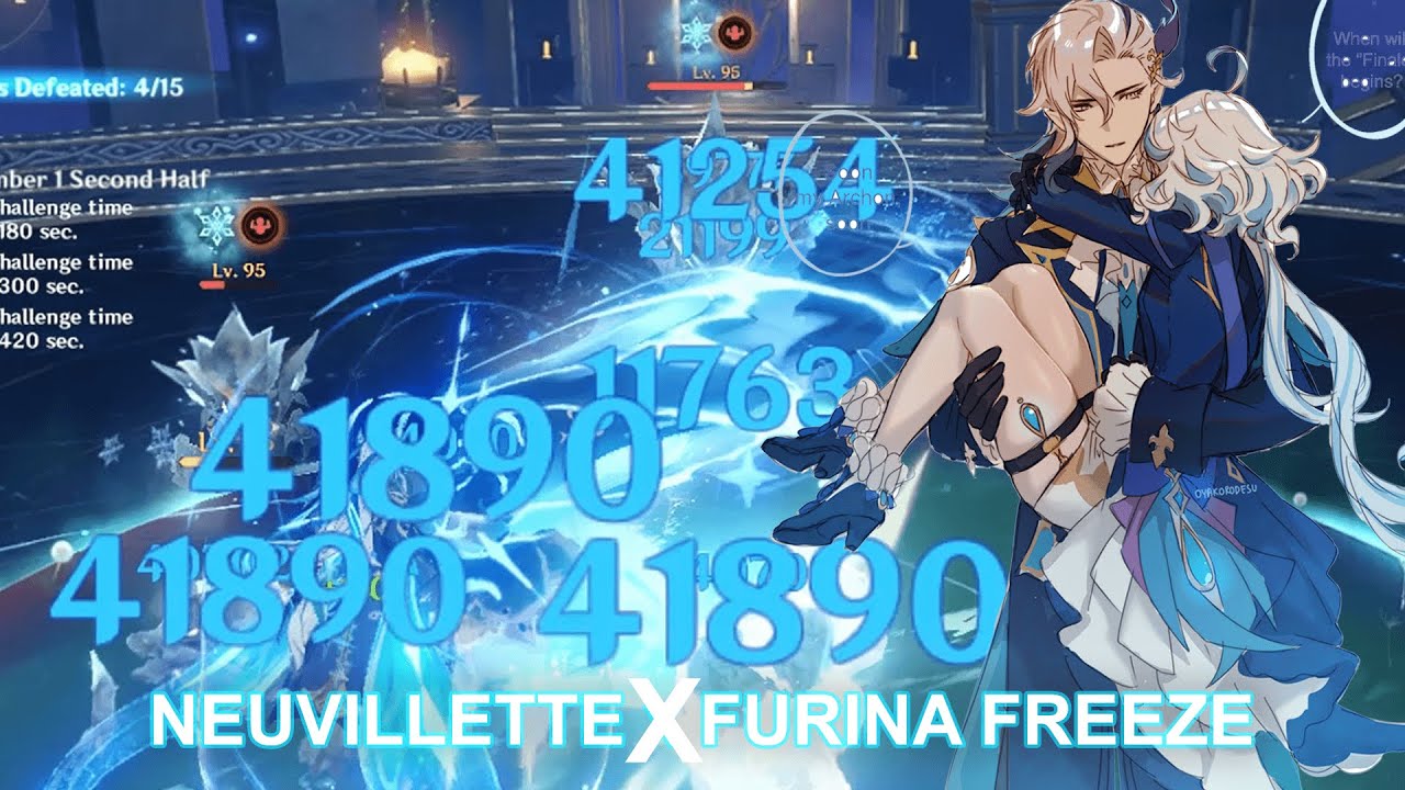 Neuvillette X Furina Freeze Bottom Half Spiral Abyss 4 1 / 4 2 ...