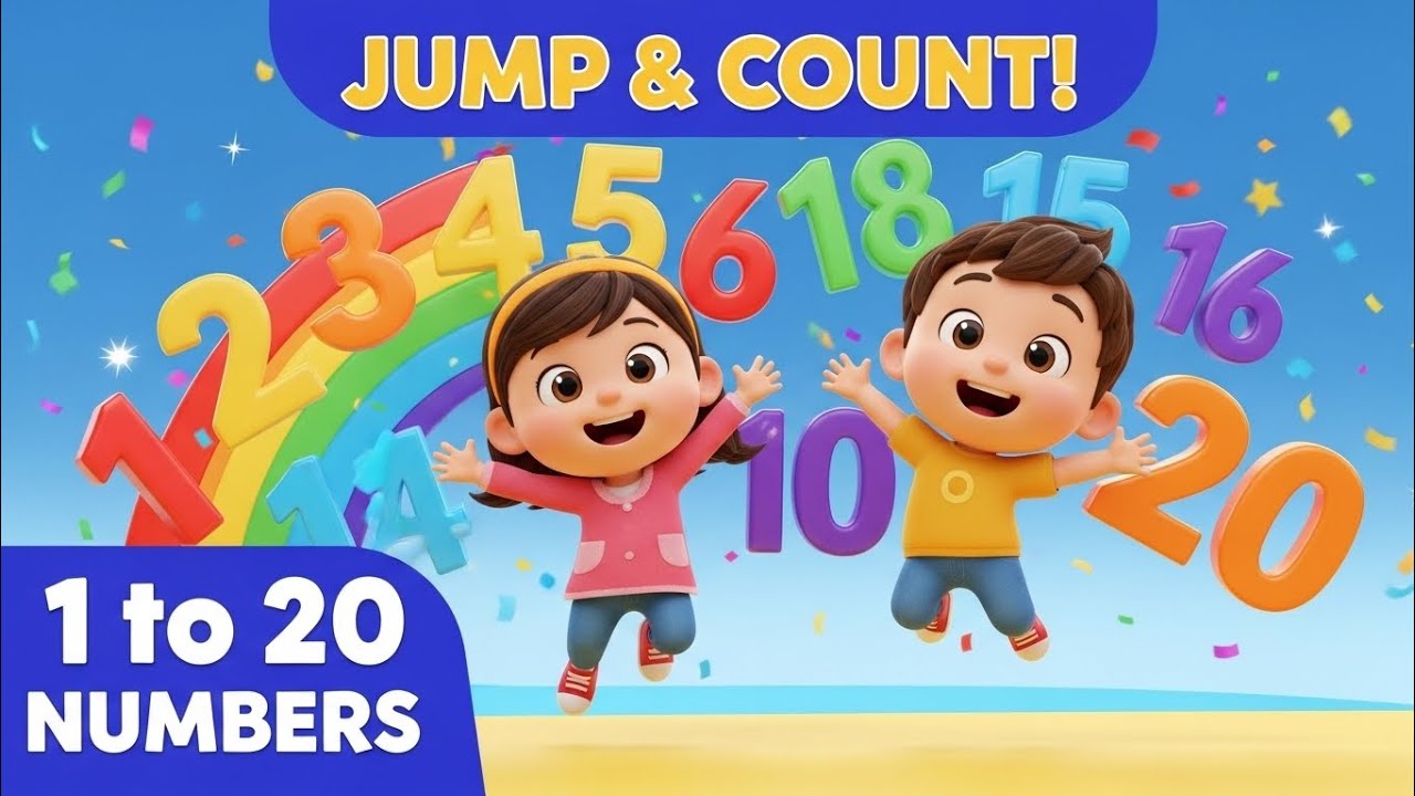 1 to 20 Numbers Song 🎵 | Jump & Count | Fun Kids Learning - YouTube