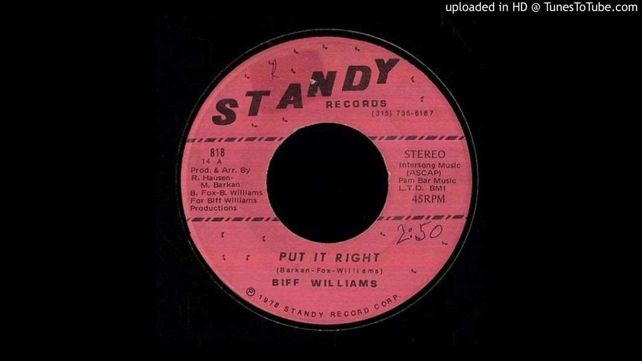 Biff Williams - Put It Right (US 1978) - YouTube