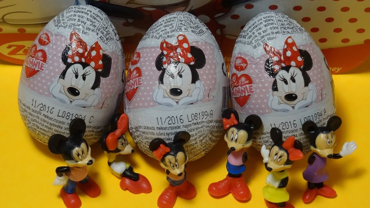 3 Disney Minnie Mouse Surprise Eggs - Chocolate Surprise! - YouTube