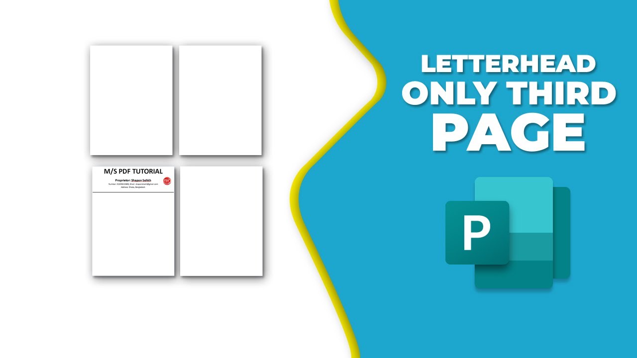 How to add a letterhead only third page in Publisher - YouTube