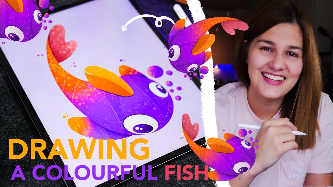 Drawing A Colourful Fish on Procreate - YouTube
