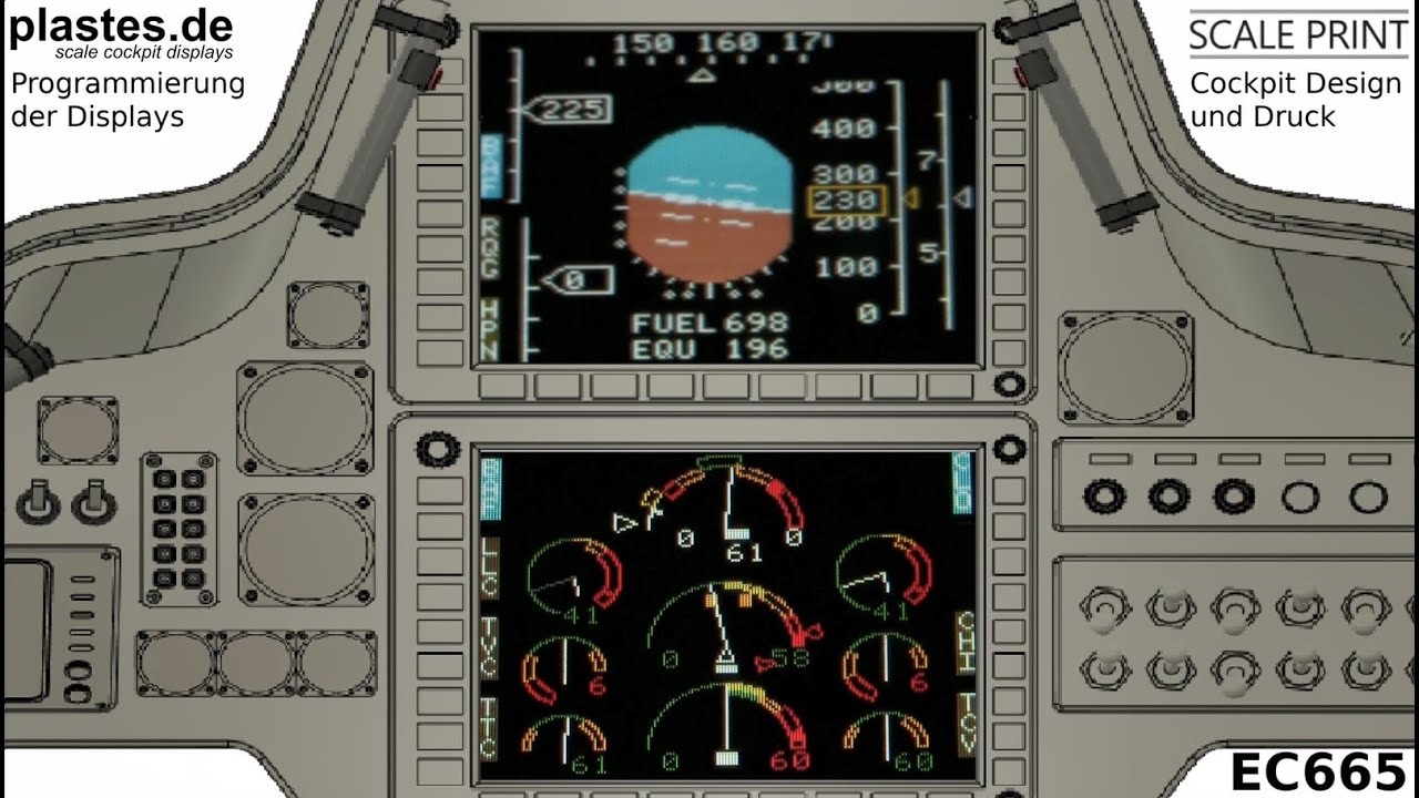 EC665 Tiger Cockpit mit Scale Cockpit Displays - YouTube