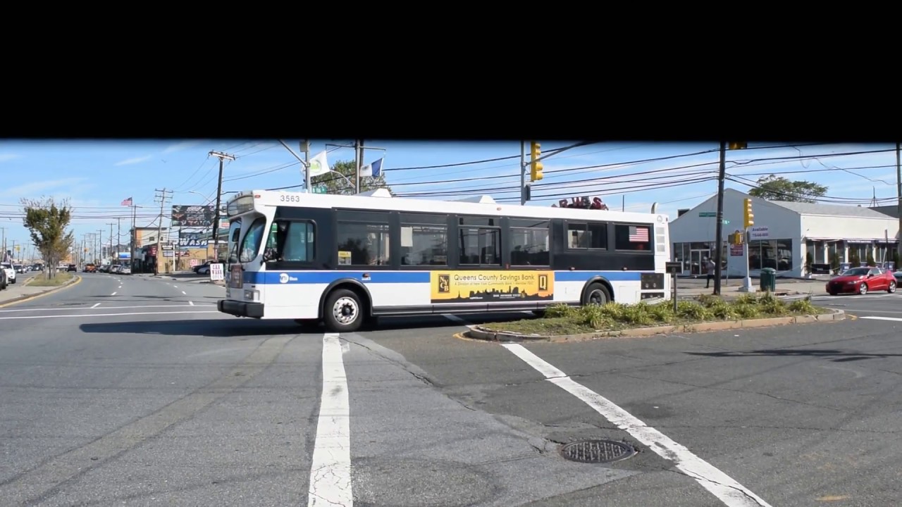 Brooklyn-bound Diesel Orion VII (3563) Q35 bus at Beach 116th Street ...