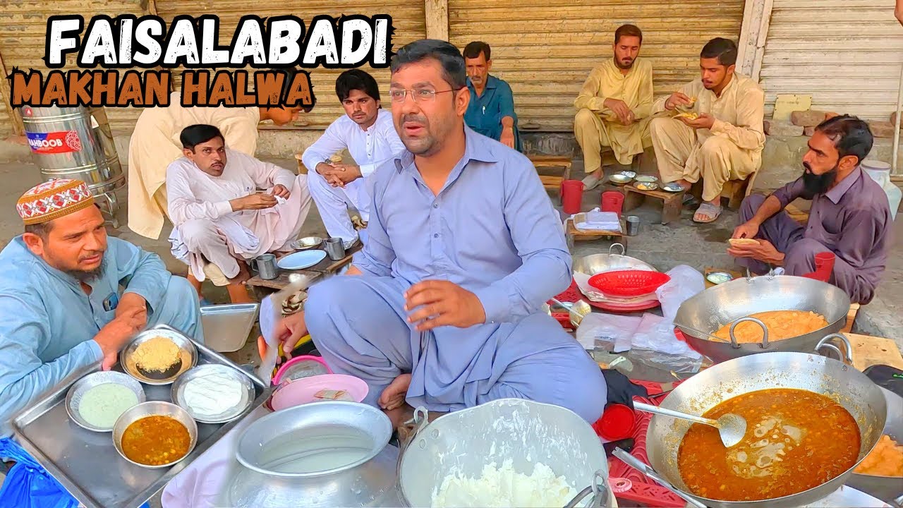 Desi Makhan Halwa Channy in Faisalabad | Cheapest Makhan | Basan ki ...