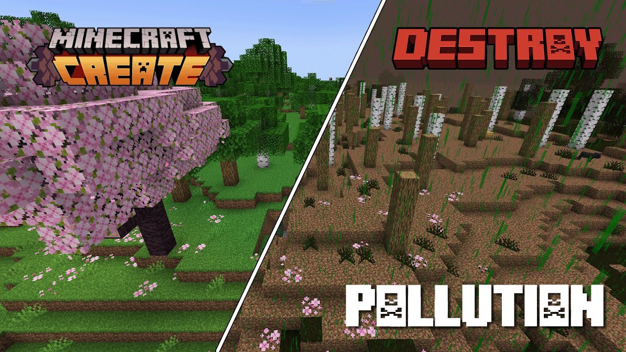 Pollution in Minecraft with the Destroy mod! - YouTube