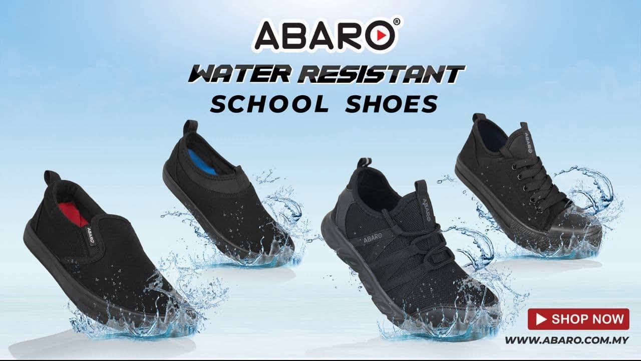 ABARO Water Resistant School Shoes First in Malaysia - YouTube
