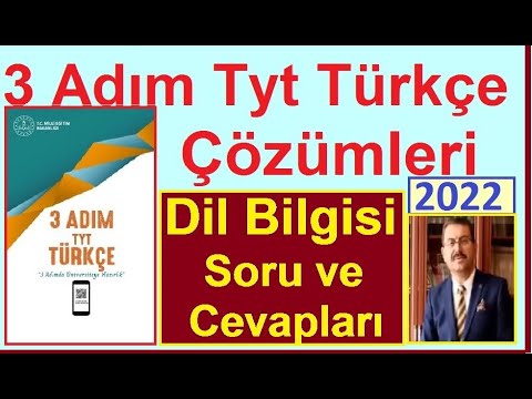 Tyt Türkçe 2022 | Meb 3 Adım Tyt Türkçe Soru Çözümleri 2022 | Dil Bilgisi Full Tekrar Türkçe Tyt