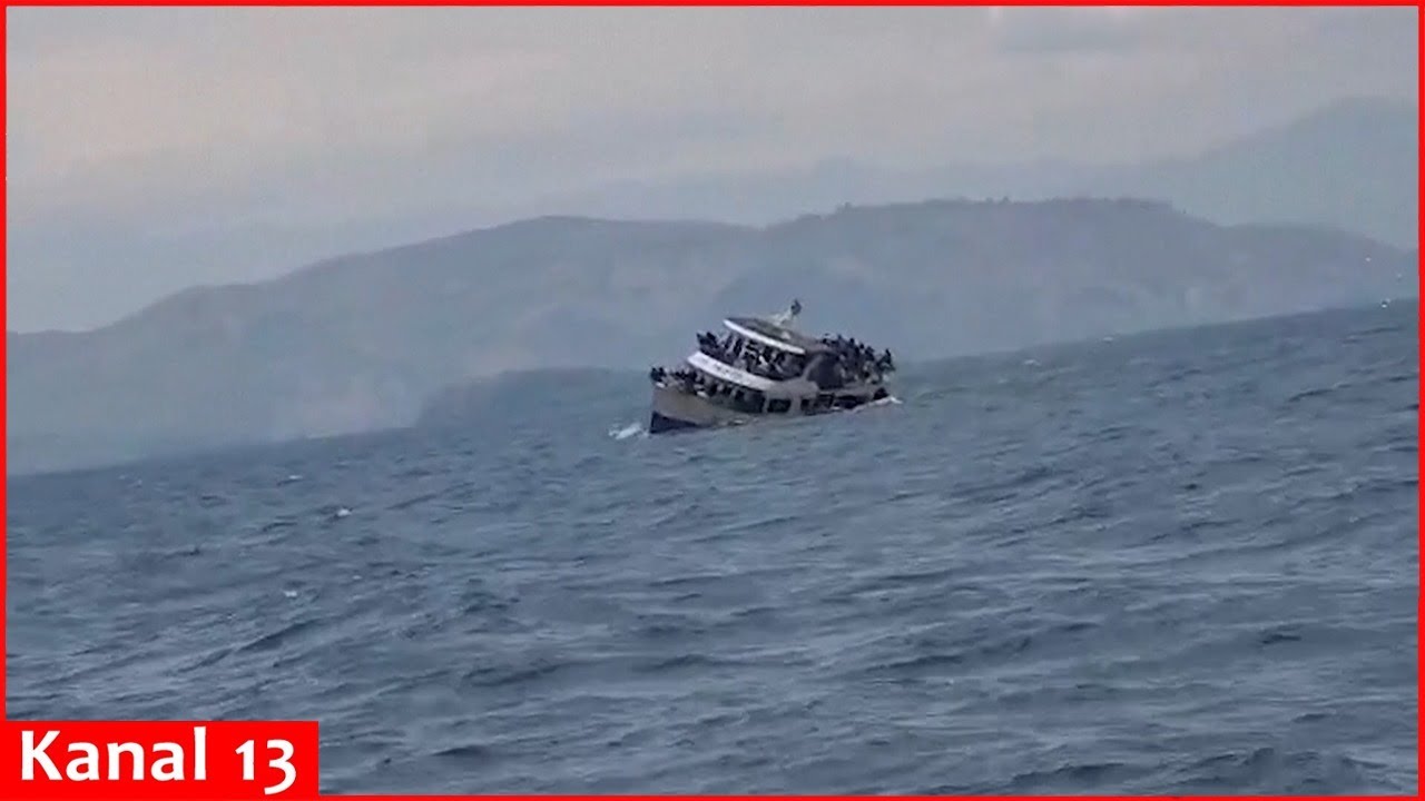Footage shows moment overcrowded boat sinks in eastern DRCongo lake ...