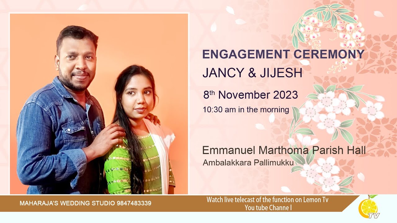 JANCY & JIJESH I ENGAGEMENT LIVE STREAMING ON LEMON TV I 08/11/2023 I ...