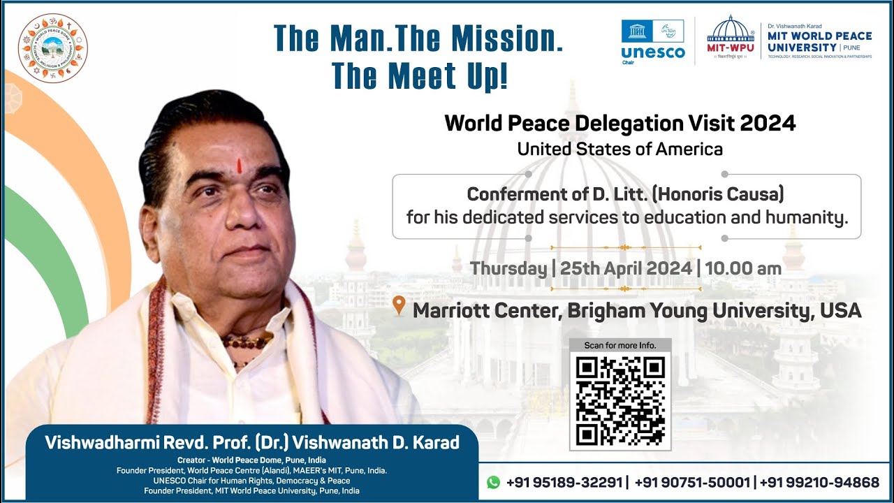 Live🔴BYU, USA will be honouring Prof. Dr. Vishwanath Karad sir with a D ...