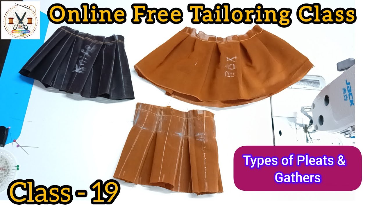 இலவச ️🪡தையல் பயிற்சி வகுப்பு / Class -19 / Types Of Pleats & Gathers ...