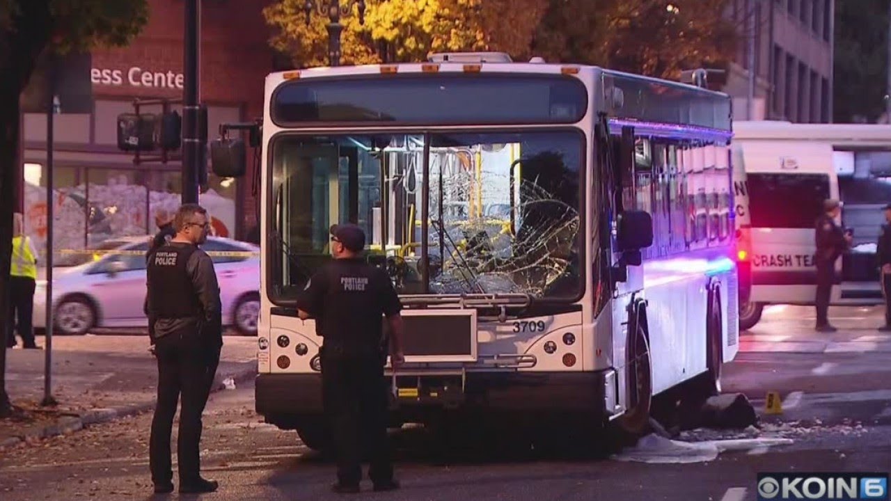 TriMet bus hits, seriously injures woman on Burnside - YouTube