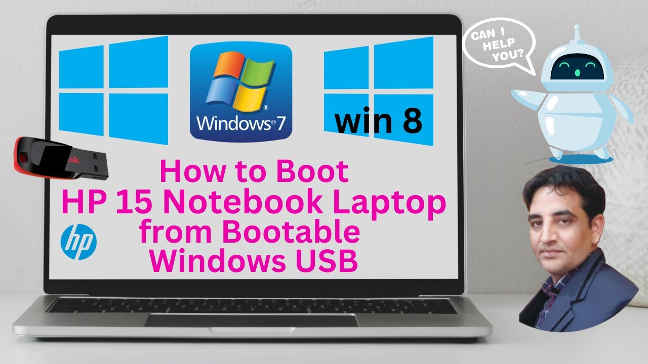 How to Boot HP 15 Notebook Laptop from Bootable Windows USB - YouTube