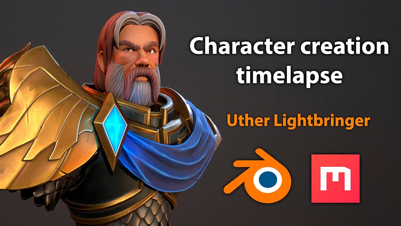Game character bust modeling timelapse - Blender & Quixel Mixer - YouTube