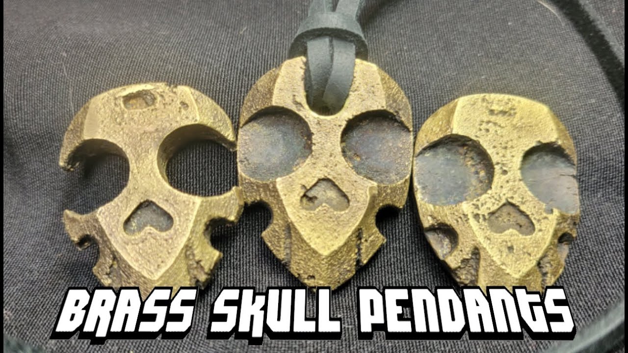 Casting Some Metal Skull Pendants--melting scrap brass - YouTube