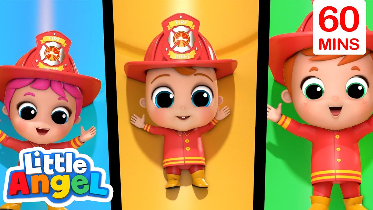 I Want To Be A Fireman | Little Angel | Kids Songs | Nursery Rhymes ...