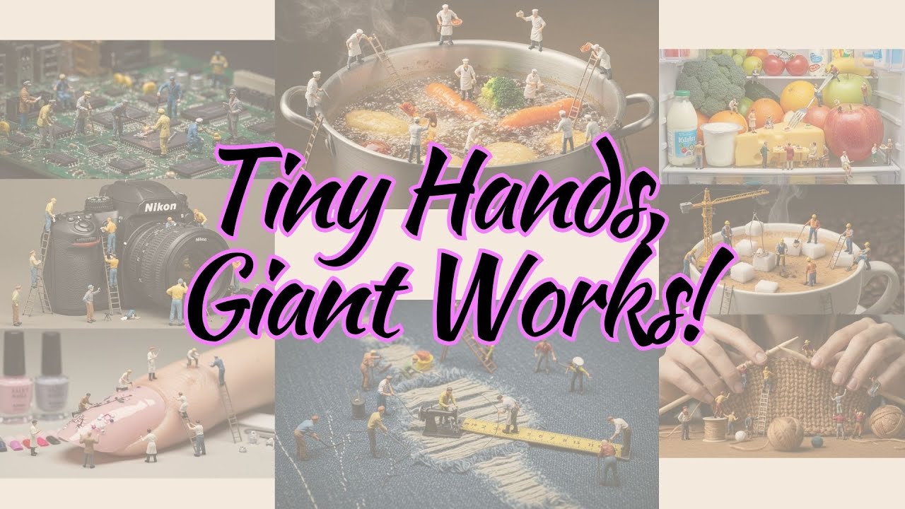 Tiny Hands, Giant Works! : What are these little people doing? #ai # ...