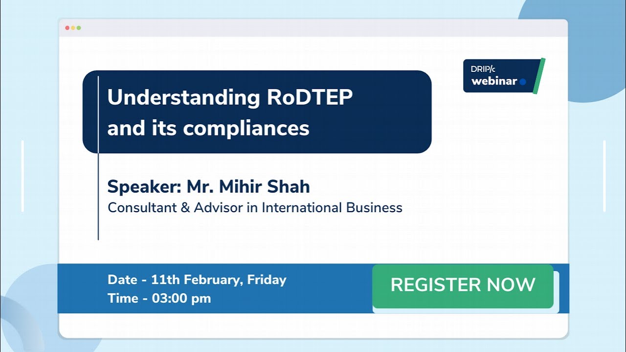 Webinar: Understanding RoDTEP and its Compliances - YouTube